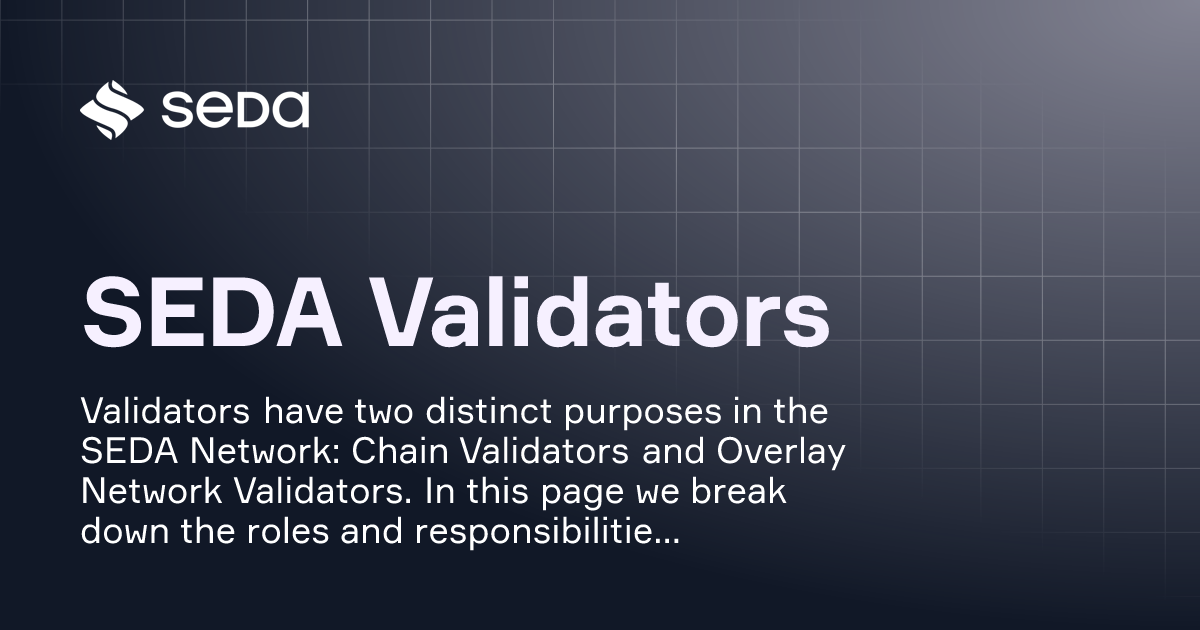 SEDA Validators | SEDA Network Home